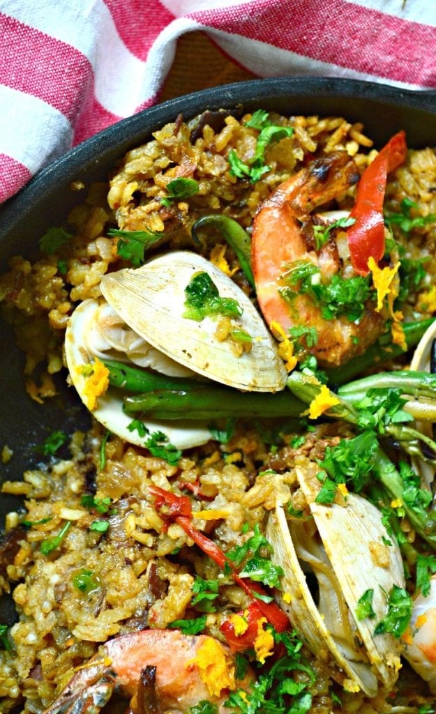 Seafood Paella with Shrimp, Clams and Chorizo - This Is How I Cook