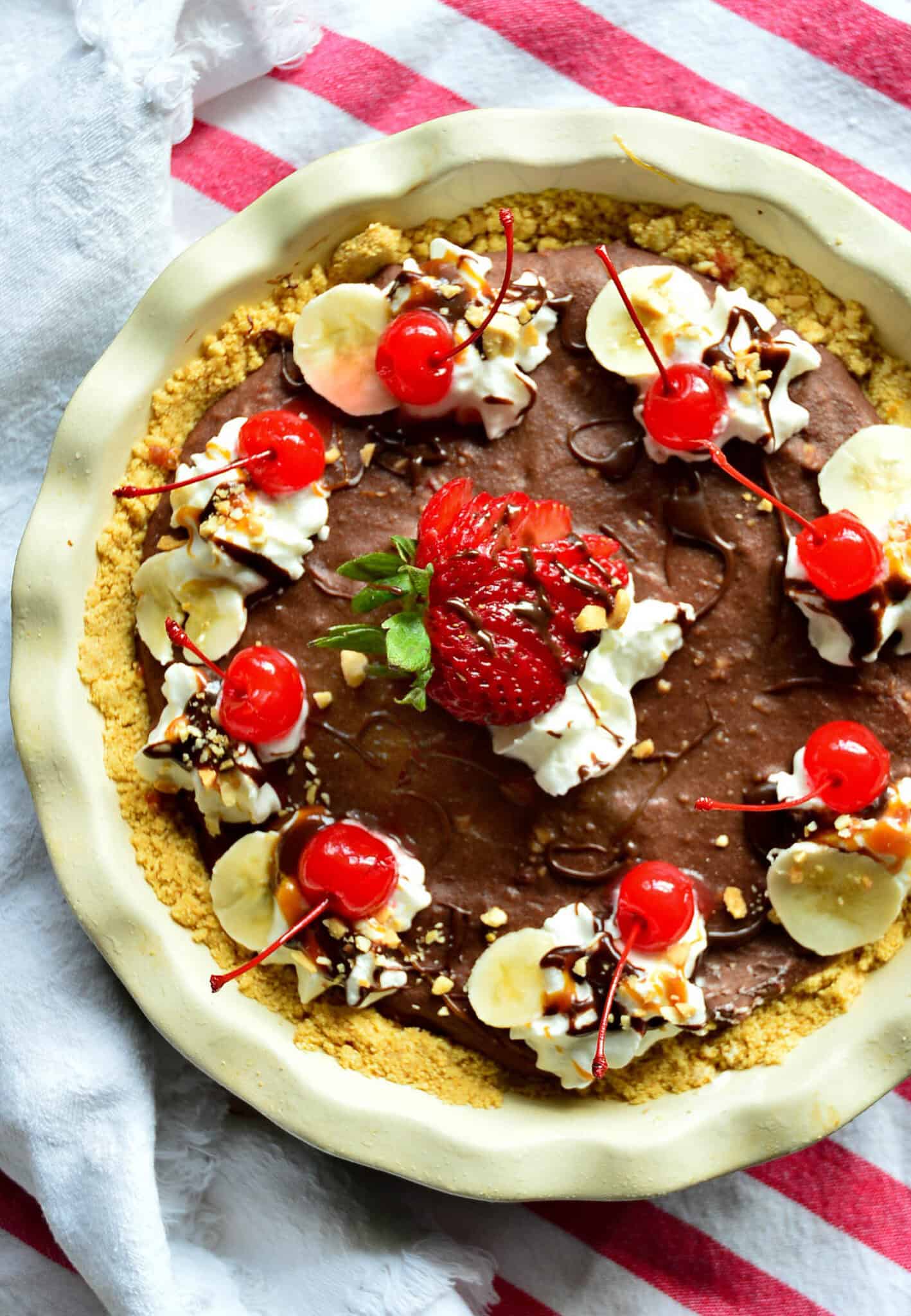 Easy No Bake Banana Split Pie Dessert Recipe - This Is How I Cook