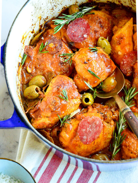Sicilian Braised Chicken Recipe with Salami - This Is How I Cook